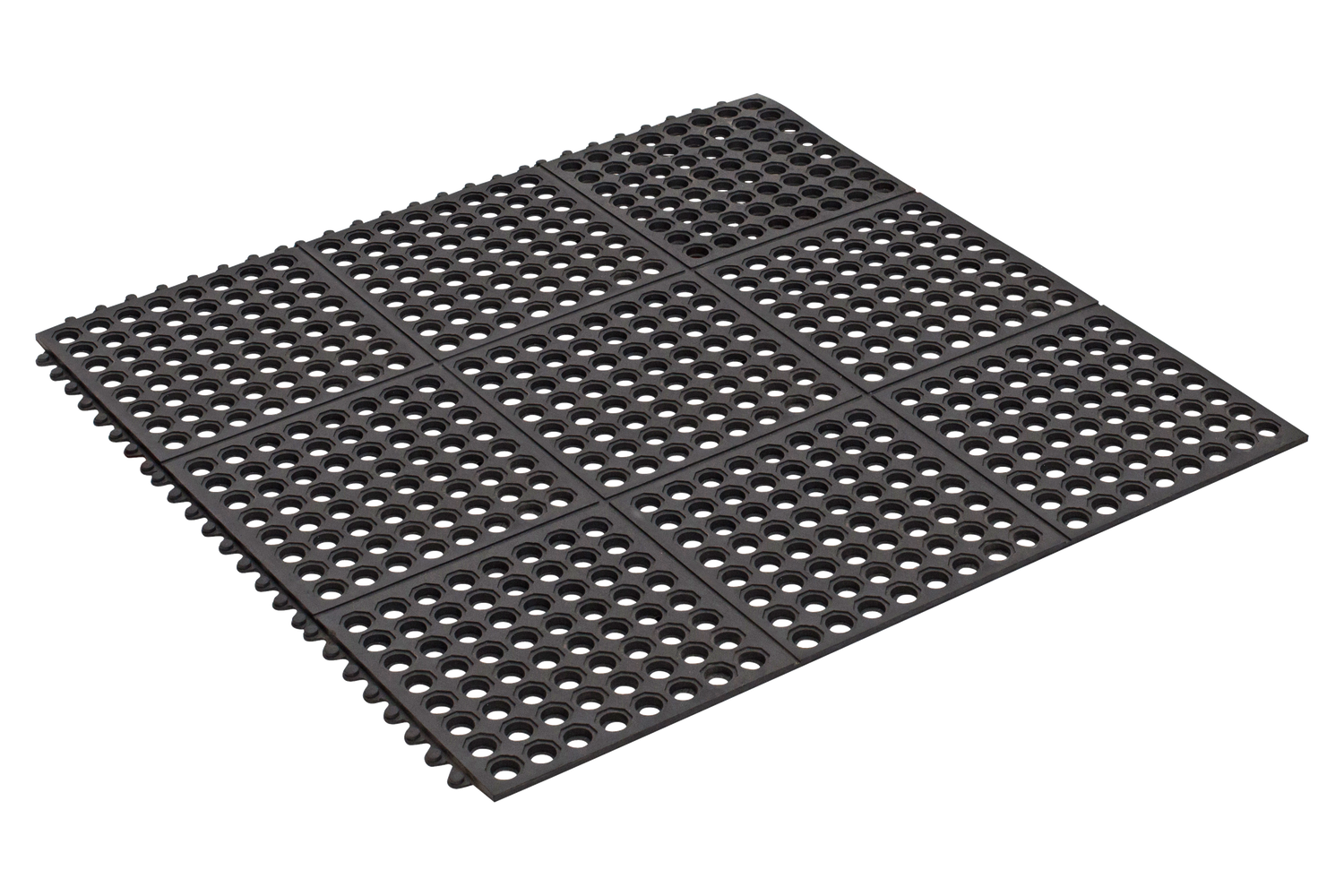 Interlink Rubber Anti-Fatigue Mat With Holes